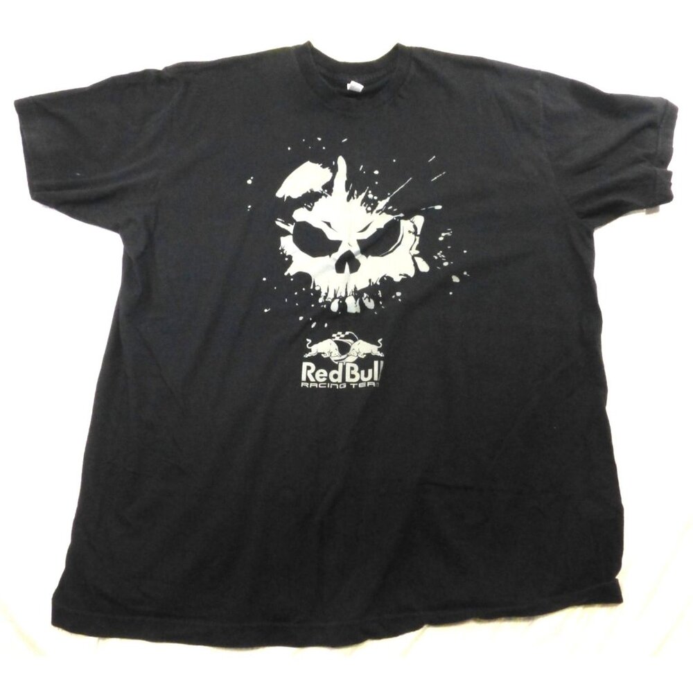 Rare Red Bull Racing Team Skull Black Graphic T-Shirt… - Gem
